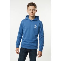 Jack & Jones Kinder Kapuzensweatshirt "JORAFA CHEST SWEAT HOOD JNR", blau, Gr. 176, JACK & JONES JUNIOR, bedruckt, angeraute Sweatware, Obermaterial: 60%