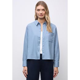 Street One Damen Langarmbluse, blau, Gr. 44, meliert, Stoff, 63% Polyester, 34% Viskose, 3% Elasthan, Blusen, im Melange Look
