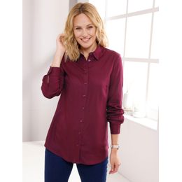 Classic Basics Damen Longbluse, rot, Gr. 46, unifarben, 100% Viskose, Blusen