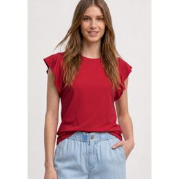Street One Damen Tr&auml;gertop, rot, Gr. 44, unifarben, Stoff, 95% Viskose, 5% Elasthan, Tops, mit R&uuml;schendetails