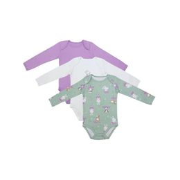 Schlummersack Bio Baby-Bodys langarm 3er-Pack in Mint-Lila | Gr.: 86