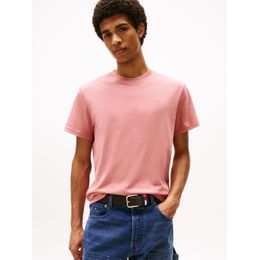 Tommy Jeans Herren T-Shirt "TJM SLIM LINEAR CHEST TEE EXT", rosa, Gr. XXXL, unifarben, Single Jersey, Obermaterial: 100% Baumwolle, Shirts, Mit