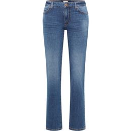 Mustang Damen Straight-Jeans "Damen Style Crosby Relaxed Straight"782 mittelblau, Gr. 31, unifarben, Denim/Jeans, 99% Baumwolle, 1% Elasthan, Jeans