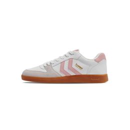 Hummel Schn&uuml;rsenkel Sneaker Handball Perfekt Lebensstil Erwachsene in WHITE/PINK | Gr.: 38