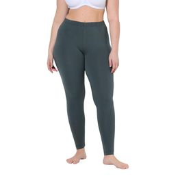 Ulla Popken Leggings in dunkles graugr&uuml;n | Gr.: 54-56
