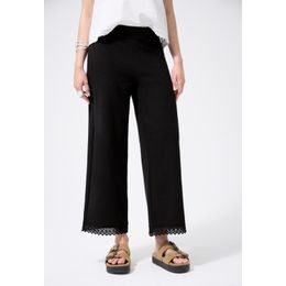 Damen Culotteschwarz, Gr. 36, STREET ONE STUDIO, unifarben, Web, 80% Baumwolle, 20% Polyester, Hosen, Middle Waist