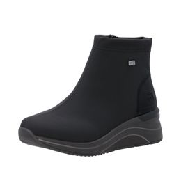Remonte Damen Keilstiefelette, Gr. 42, schwarz, Textil, Schuhe, Rei&szlig;verschluss-Boots mit wasserabweisender TEX-Membrane