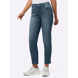 Ascari Damen 5-Pocket-Jeans, blau, Gr. 25, unifarben, 50% Baumwolle, 40% Lyocell, 7% Elastomultiester, 3% Elasthan, Jeans