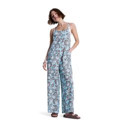 Roxy Damen Jumpsuit "Hibiscus Haze", blau, Gr. XS, Obermaterial: 60% Baumwolle, 40% Viskose., Overalls