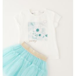 IDO M&auml;dchen Minirock "BABY GIRL TWO PIECES SET"sanftes wei&szlig;, Gr. 80, 95% Baumwolle, 5% Elasthan - 100% Polyester, R&ouml;cke