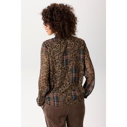 Aniston CASUAL Damen Schlupfbluse, braun, Gr. 48, bedruckt, gemustert, kariert, Chiffon, Obermaterial: 100% Polyester. Futter: 100% Polyester,