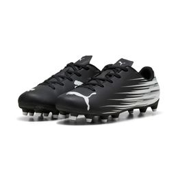 Puma M&auml;dchen Fu&szlig;ballschuh "ATTACANTO II FGAG JR", Gr. 38,5, schwarz-wei&szlig;, Synthetik, bedruckt, Schuhe, mit Nockenprofil f&uuml;r Rasen- und