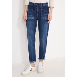 Cecil Damen Slim-fit-Jeans, blau, Gr. 36, unifarben, Jeans, 77% Baumwolle, 20% Polyester, 3% Elasthan, Jeans, im Denim-Style