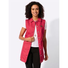 Casual Looks Damen Jeansweste, rot, Gr. 40, unifarben, 81% Baumwolle, 17% Polyester, 2% Elasthan, Westen