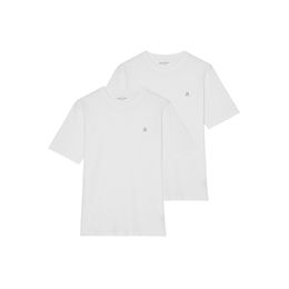 Marc O'Polo MARC O'POLO Herren T-Shirt "T-Shirt Small-Logo 2er Pack", wei&szlig;, Gr. XL, Obermaterial: 100% Baumwolle CO., Shirts