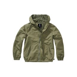Brandit Kinder Allwetterjacke "Brandit Herren Kids Summer Windbreaker Frontzip", gr&uuml;n, Gr. 158, unifarben, 100% Polyester, Jacken