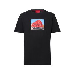 Hugo Shirt 'Dostino' male size L Sky blue / Red / Black
