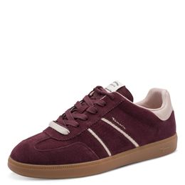 Tamaris Damen Plateausneaker, Gr. 38, rot, Leder, Lederimitat, Textil, kontrastfarbene Details, Schuhe, Halbschuh, Freizeitschuh, Plateausneaker mit