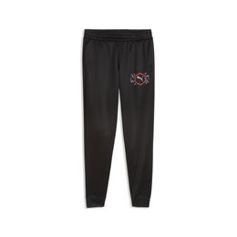 Puma Kinder Sporthose "Active Sporthose. Jungen", schwarz, Gr. 116, bedruckt, Obermaterial: 100% Polyester. Taschenfutter: 100% Polyester, Hosen