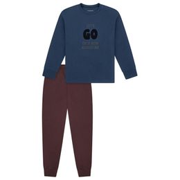 Schiesser Schlafanzug Comfort Cotton in Pacific blue | Gr.: 140