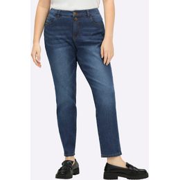 sheego Damen Bequeme Jeans, blau, Gr. 58, unifarben, 99% Baumwolle, 1% Elasthan, Jeans