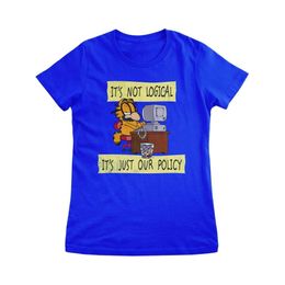 GARFIELD Shirt "It's Not Logical It's Just Our Policy Girly Tee" in Blau | Gr.: L