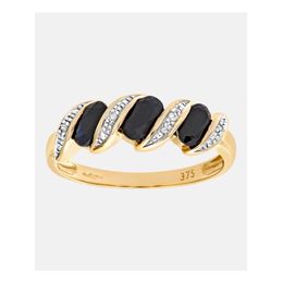 Diamant L'&eacute;ternel Eternity-Ring aus 375 Gelbgold mit Diamant mit Saphir | Gr.: 54