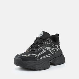 Buffalo Damen Plateausneaker "CLAW", Gr. 40, schwarz-wei&szlig;, Lederimitat, Textil, Schuhe, Chunky-Sneaker, Freizeitschuh in cooler Streetwear-Optik