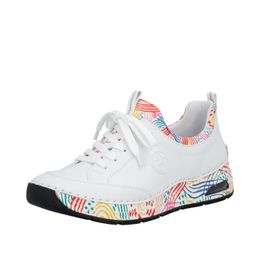 Rieker Damen Slip-On Sneaker, Gr. 38, bunt, Lederimitat, Schuhe, Schlupfschuh, Freizeitsneaker, Halbschuh mit elastischem Einstieg