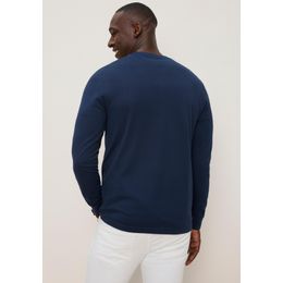 DELMAO Herren Langarmshirt "Neue Kollektion"dunkelblau, Gr. M, unifarben mit Farbeins&auml;tzen, Single Jersey, Obermaterial: 100% Baumwolle, Shirts,