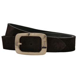 AnnaMatoni Damen Lederg&uuml;rtel "AnnaMatoni Damen Lederg&uuml;rtel in hochwertigem Velour Leder 3,5cm", schwarz, Gr. 105, 100% Leder, G&uuml;rtel