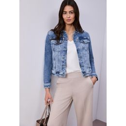 Street One Damen Jeansjackemedium blau wash, Gr. 38, unifarben, Jeans, 70% Baumwolle, 28% Polyester, 2% Elasthan, Jacken, in Denim-Optik