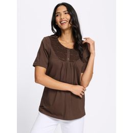 Damen T-Shirt "Kurzarm-Shirt", braun, Gr. 38, unifarben, 100% Baumwolle, Shirts