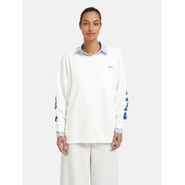 Smith & Soul SMITH & SOUL Damen Sweater, wei&szlig;, Gr. S, bedruckt, Sweatware, Material: 70% Baumwolle, 20% Modal, 10% Polyester, Sweatshirts, mit R&uuml;ckenprint