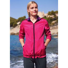 Madeleine Mode MADELEINE Damen Outdoorjacke "Wendejacke Sportive Jacke mit Kapuze und Print", pink, Modern, Gr. 42, Obermaterial: 100% Polyester PES., Jacken