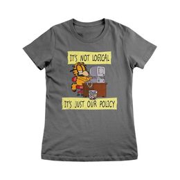 GARFIELD Shirt "It's Not Logical It's Just Our Policy Girly Tee" in Grau | Gr.: XL