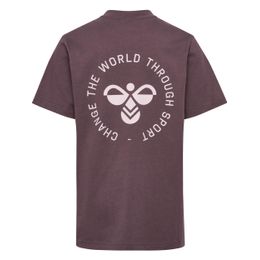 Hummel M&auml;dchen T-Shirt "HMLJR REG GRAPHIC T-SHIRT S/S", braun, Gr. 146, Obermaterial: 100% Baumwolle, Shirts, normale Passform, f&uuml;r Kinder und