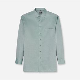OLYMP Herren Langarmhemd "Big & Tall", gr&uuml;n, Gr. 49, gemustert, Web, Obermaterial: 100% Baumwolle, Hemden, New Kentkragen, comfort fit