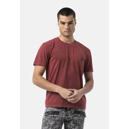 Cipo & Baxx CIPO & BAXX Herren T-Shirt "CT808"burgundy, Gr. S, unifarben, 100% Baumwolle, Shirts, Charakteristische Waschung (Yıkama)