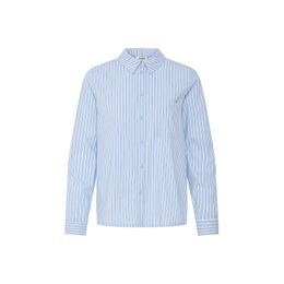 oxmo Damen Hemdbluse "Hemdbluse OXFanny", blau, Gr. 36, Obermaterial: 72% Baumwolle CO. 24% Polyester PES. 4% Elasthan EL., Blusen