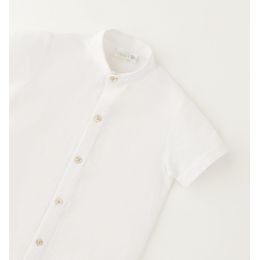 IDO Jungen Businessshirt "BABY BOY SUMMER SHIRT", wei&szlig;, Gr. 92, 55% Leinen, 45% Baumwolle, Shirts