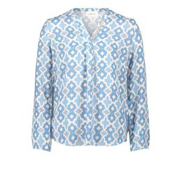 Cartoon Blusenshirt mit Muster in Wei&szlig;/Blau | Gr.: 36