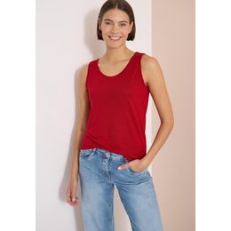 Cecil Damen Tr&auml;gertoptamarillo rot, Gr. XXL, unifarben, Stoff, 65% Viskose, 35% Polyester, Tops, in Leinen-Optik