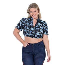 Ulla Popken Trachtenbluse in schwarz | Gr.: 42 - Normalgr&ouml;&szlig;e