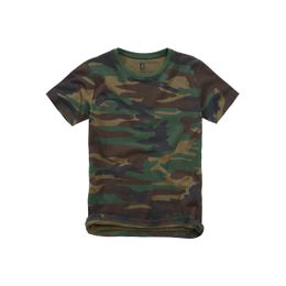 Brandit M&auml;dchen Kurzarmshirt "Brandit Unisex Kids T-Shirt", gr&uuml;n, Gr. 122, gemustert, 100% Baumwolle, Shirts