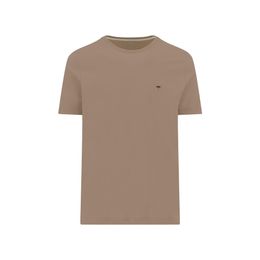 Fynch-Hatton Herren T-Shirt, beige, Gr. XL, unifarben, Jersey, Obermaterial: 100% Baumwolle, Shirts, mit Logo-Stickerei