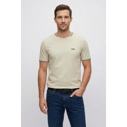 BOSS Green Herren T-Shirt "Taul Stretch-Baumwoll-Pique"light beige275, Gr. S, Single Jersey, Obermaterial: 92% Baumwolle, 8% Elasthan, Shirts, aus