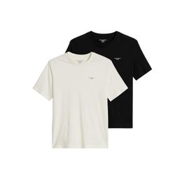 Marc O'Polo Herren T-Shirt "T-Shirt T-Shirt, SSL, Logo Print, Reg F 2er Pack", bunt, Gr. L, MARC O'POLO DENIM, Obermaterial: 100% Baumwolle CO., Shirts