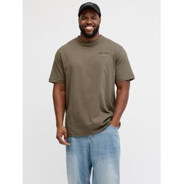 Jack & Jones PlusSize Herren T-Shirt "JJEURBAN EDGE STUDIO TEE SS SN PLS", braun, Gr. XXXL, JACK & JONES PLUSSIZE, bedruckt, Jersey, Obermaterial: 100% Baumwolle, Shirts,