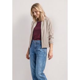 Street One Damen Kurzjacke, beige, Gr. 34, unifarben, Web, 53% Baumwolle, 41% Polyester, 6% Elasthan, Jacken, im soften Baumwoll-Mix